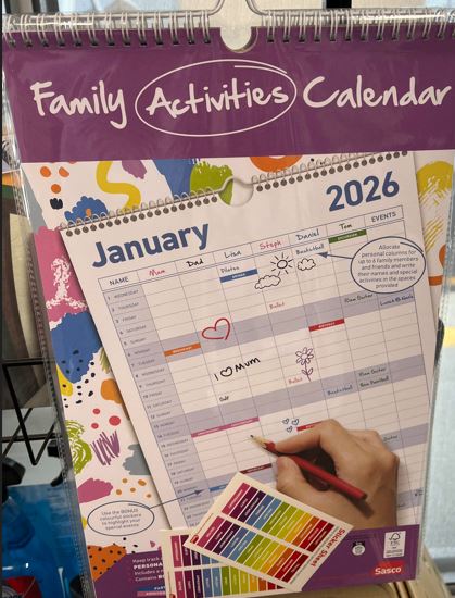 Sasco Family Activity Wall Calendar and Planner 250 X 410MM 2026 Last x ...