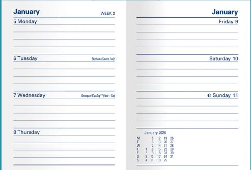 Collins Belmont Padded Pocket Diary A7 Week 105X74MM 2026 337.V99-26 ...
