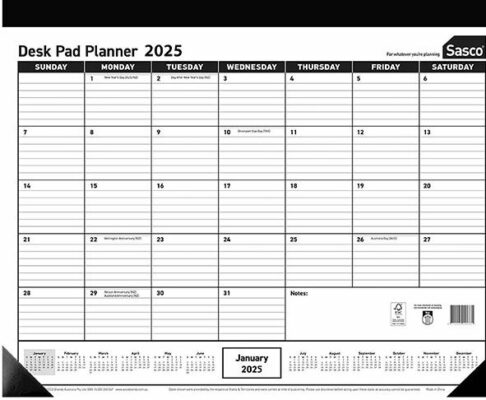 Independent Office Solutions » Sasco Year Planner Desk Pad 430 X 555MM ...