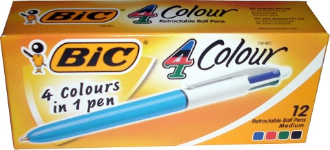 Independent Office SolutionsBIC 4 Colours Pen Blue, Red Black & Green ...
