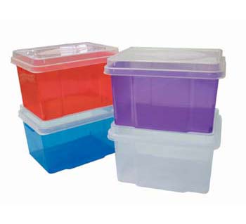 ITALPLAST TINTED STORAGE PINK 32 LITRE FILE BOXES | Independent Office ...