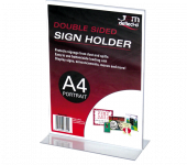 Deflecto Sign Holder A4 D/Sided T Shaped Bottom | Independent Office Solutions