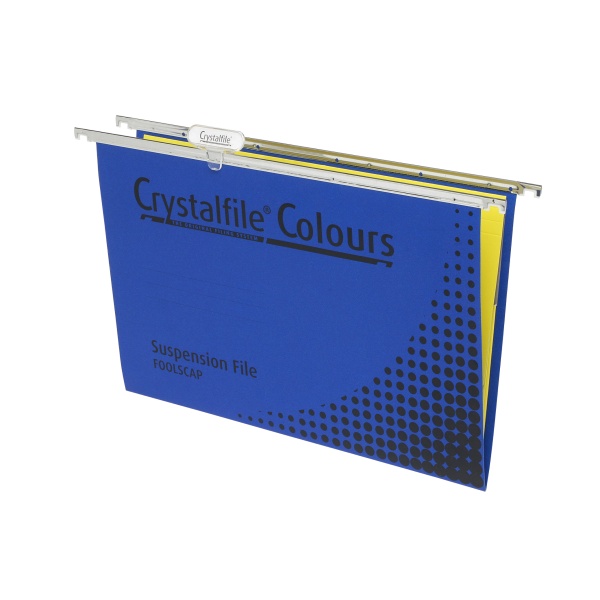 CRYSTALFILE COLOURED SUSPENSION FILES FOOLSCAP - PACK OF 10 BLUE ...