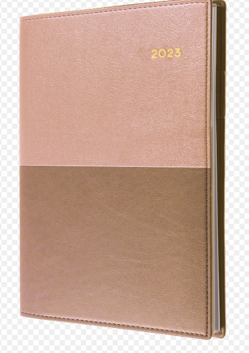 COLLINS VANESSA ROSE GOLD DIARY 345.V49 A4 WEEK TO AN OPENING 1 HOUR ...