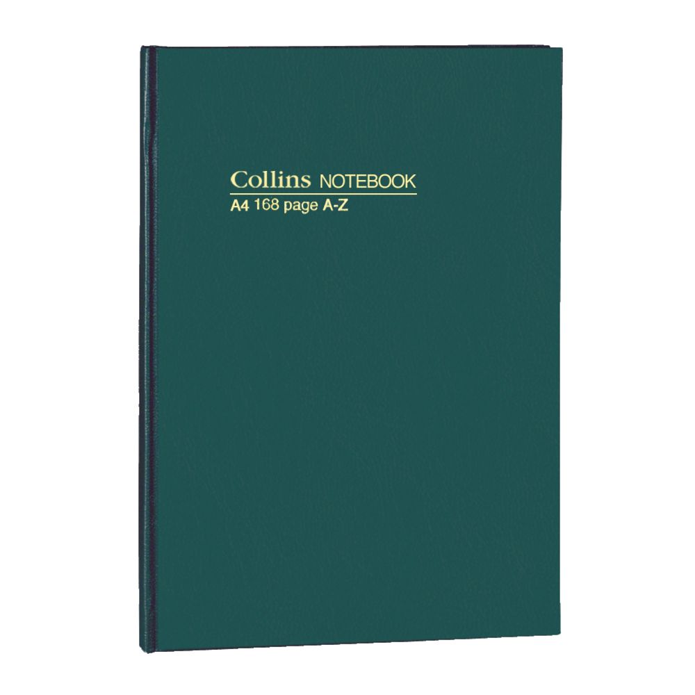 Independent Office Solutions » Collins A-Z Notebook Cased & Sewn- Green ...