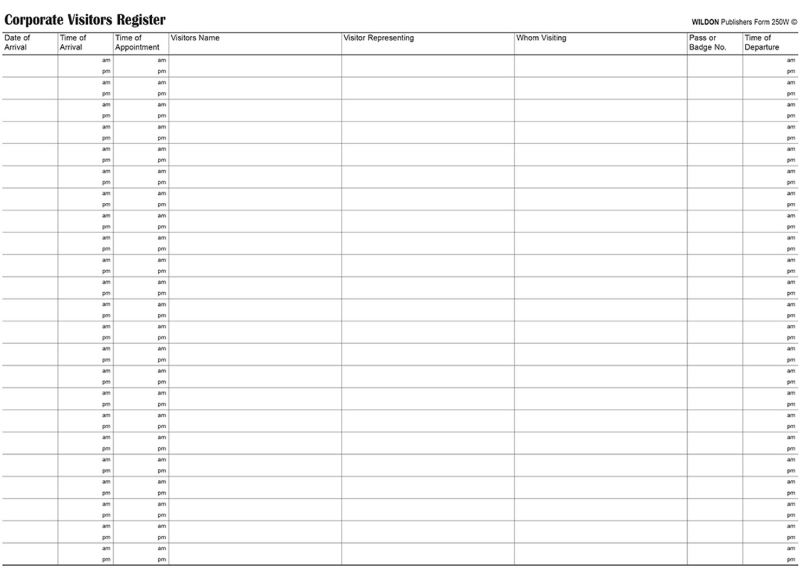 Corporate Visitors Register Book Wildon A4 Landscape | Independent ...