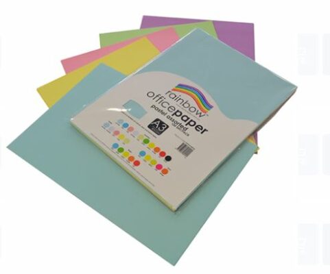 Rainbow A3 Pastel Assorted Coloured Paper Pack 100 80GSM | Independent ...