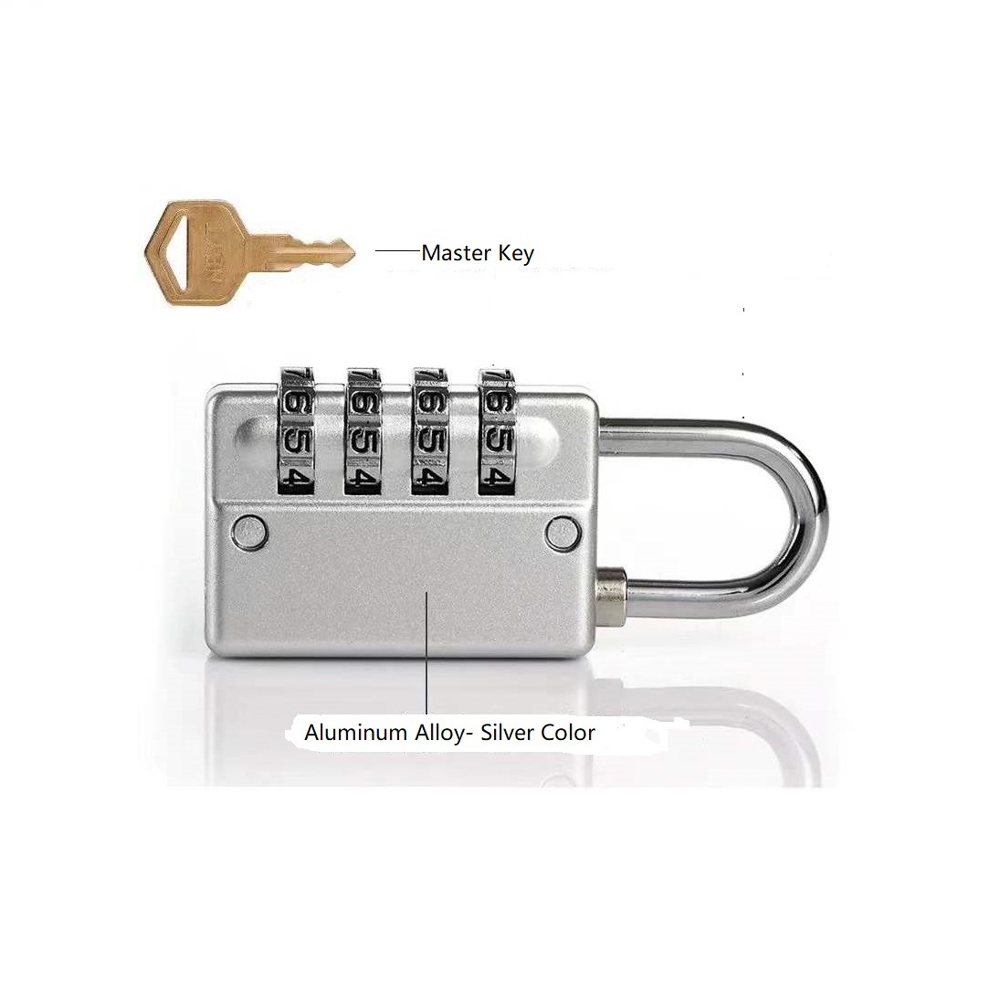 COMBINATION PADLOCK – 4-DIGIT, SILVER | Independent Office Solutions