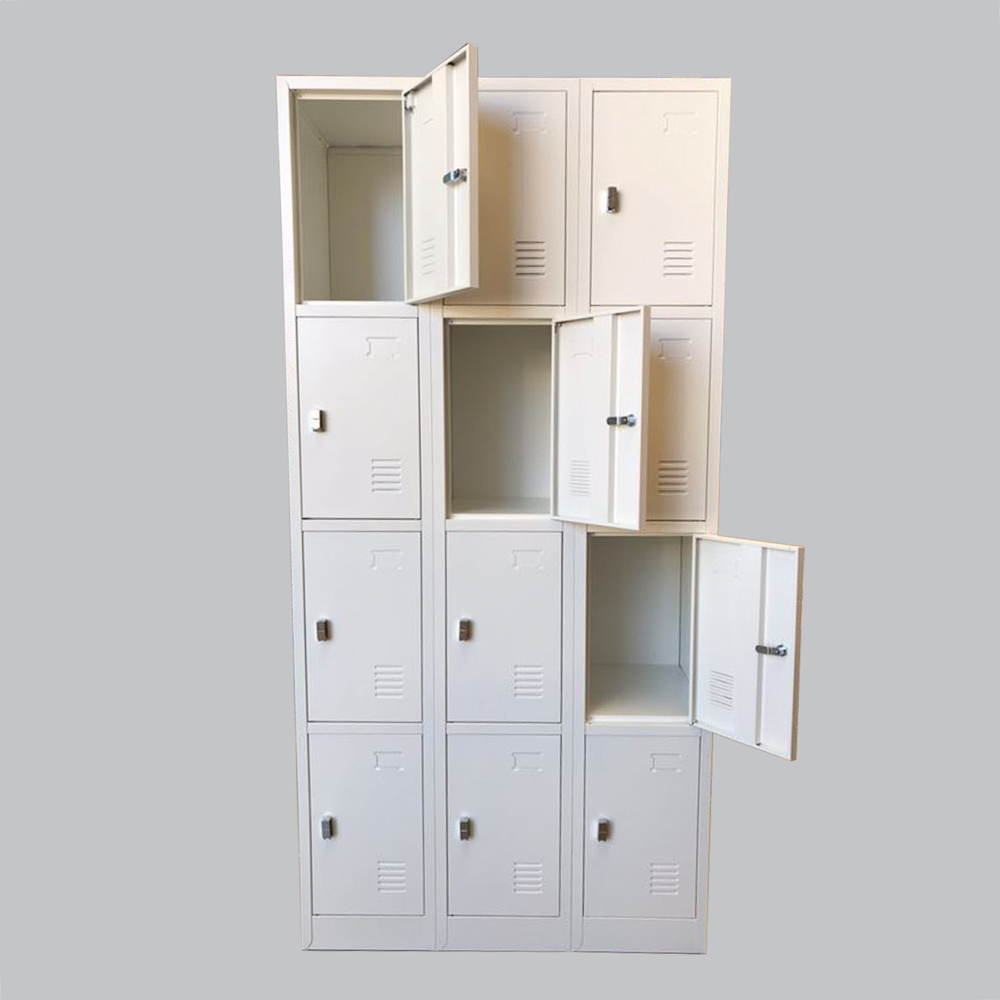 12 DOOR METAL STORAGE LOCKER – PADLOCK READY, LIGHT GREY GOPHD-LK312PS ...