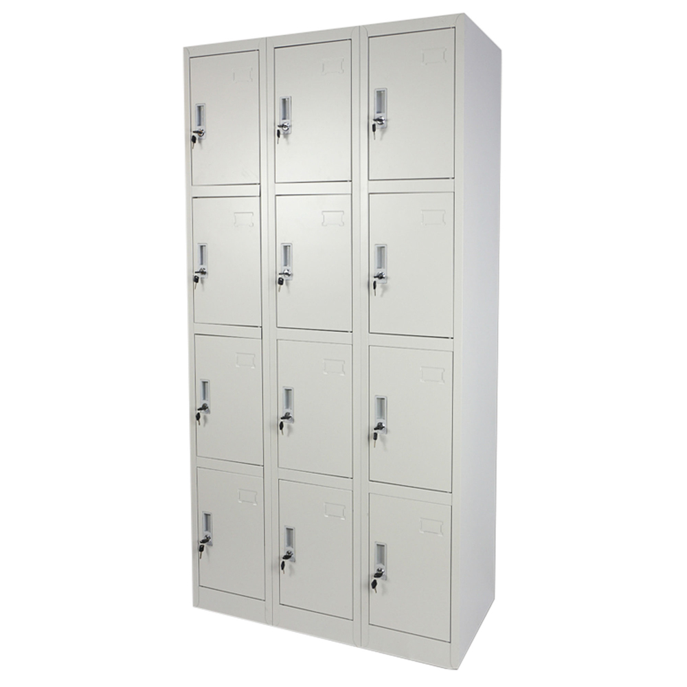 12 DOOR METAL STORAGE LOCKER – LIGHT GREY (WIDE FORMAT) GOPHD-LK312S ...