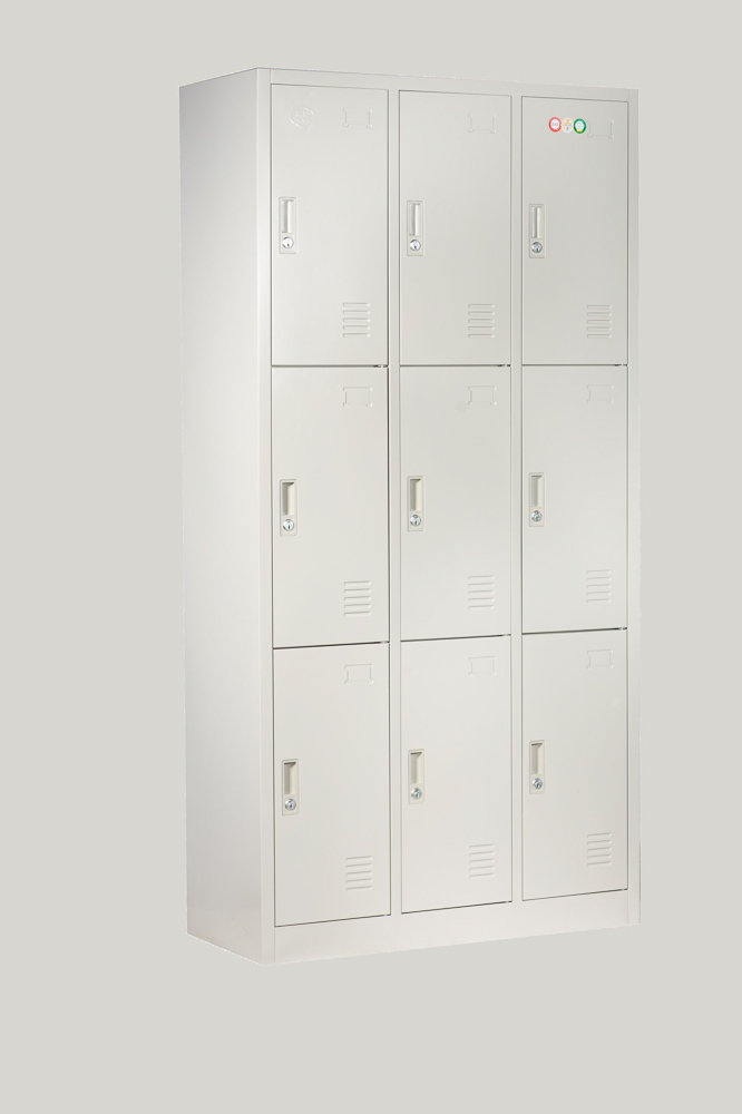 9 DOOR METAL STORAGE LOCKER – LIGHT GREY (WIDE FORMAT) GOPHD-SLK309S ...