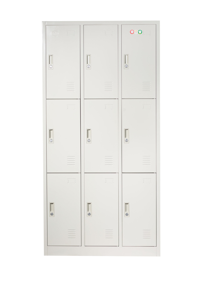 9 DOOR METAL STORAGE LOCKER – LIGHT GREY (WIDE FORMAT) GOPHD-SLK309S ...