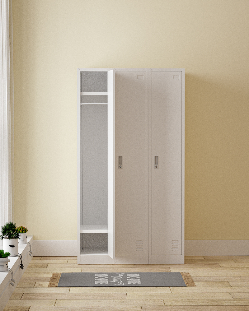 3 DOOR METAL STORAGE LOCKER – LIGHT GREY (EXTRA WIDTH) GOPHD-LK303S ...