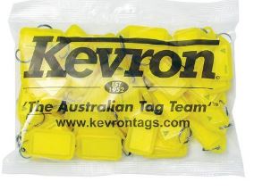 Key Tag Kevron Clicktags ID38 Pack 50 Fluoro Yellow | Independent ...